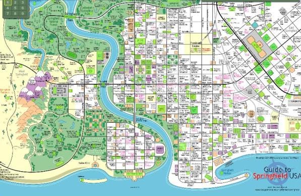 Una especie de Google Earth de la ciudad de Los Simpsons, Springfield ...
