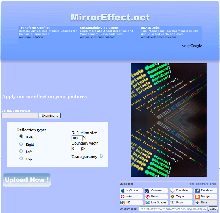Mirror Effect - Servicio online para crear reflejos en imágenes ...