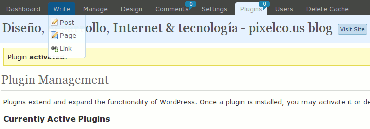 OZH Admin Drop Down Menu - Convierte las opciones del Dashboard de Wordpress en un menú ...